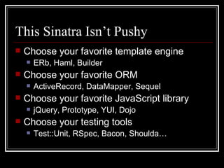 A Quick Introduction to Sinatra | PPT