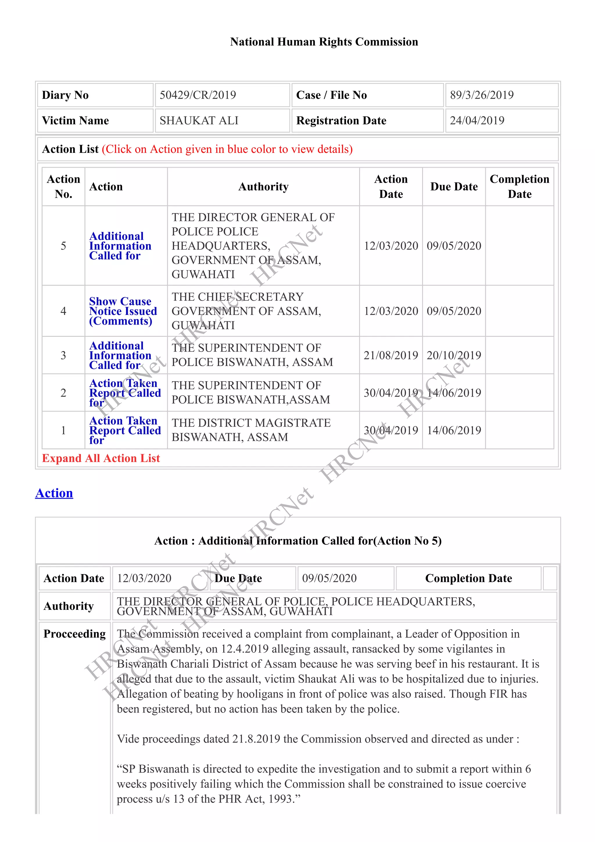 Nhrc direction issued by nhrc on shaukat ali - biswanath chariali incident.pdf