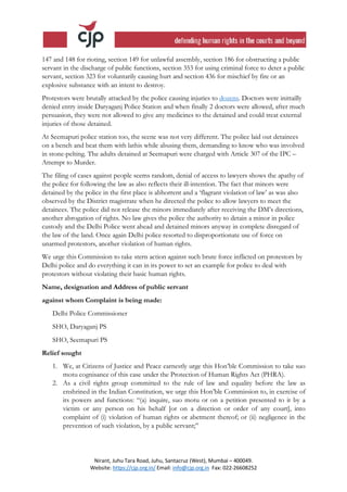 Nhrc petition delhi 27 dec2019 (CJP) | PDF