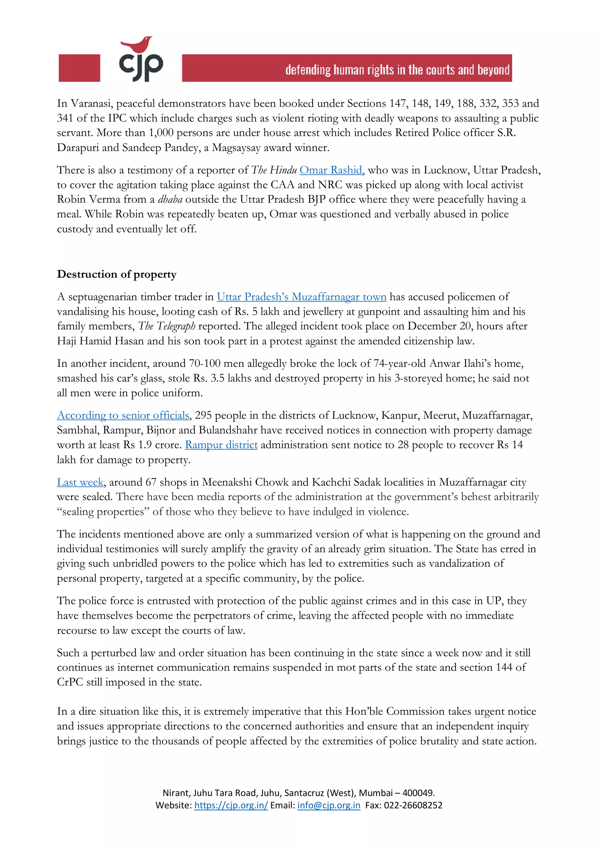 Nhrc petition up 27 dec2019 (CJP) | PDF