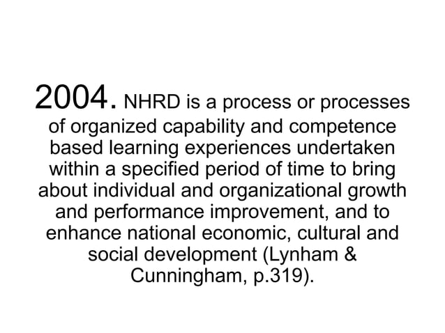 National Human Resource Development (NHRD) | PPT | Free Download