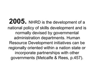 National Human Resource Development (NHRD) | PPTX