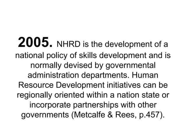 National Human Resource Development (NHRD) | PPT