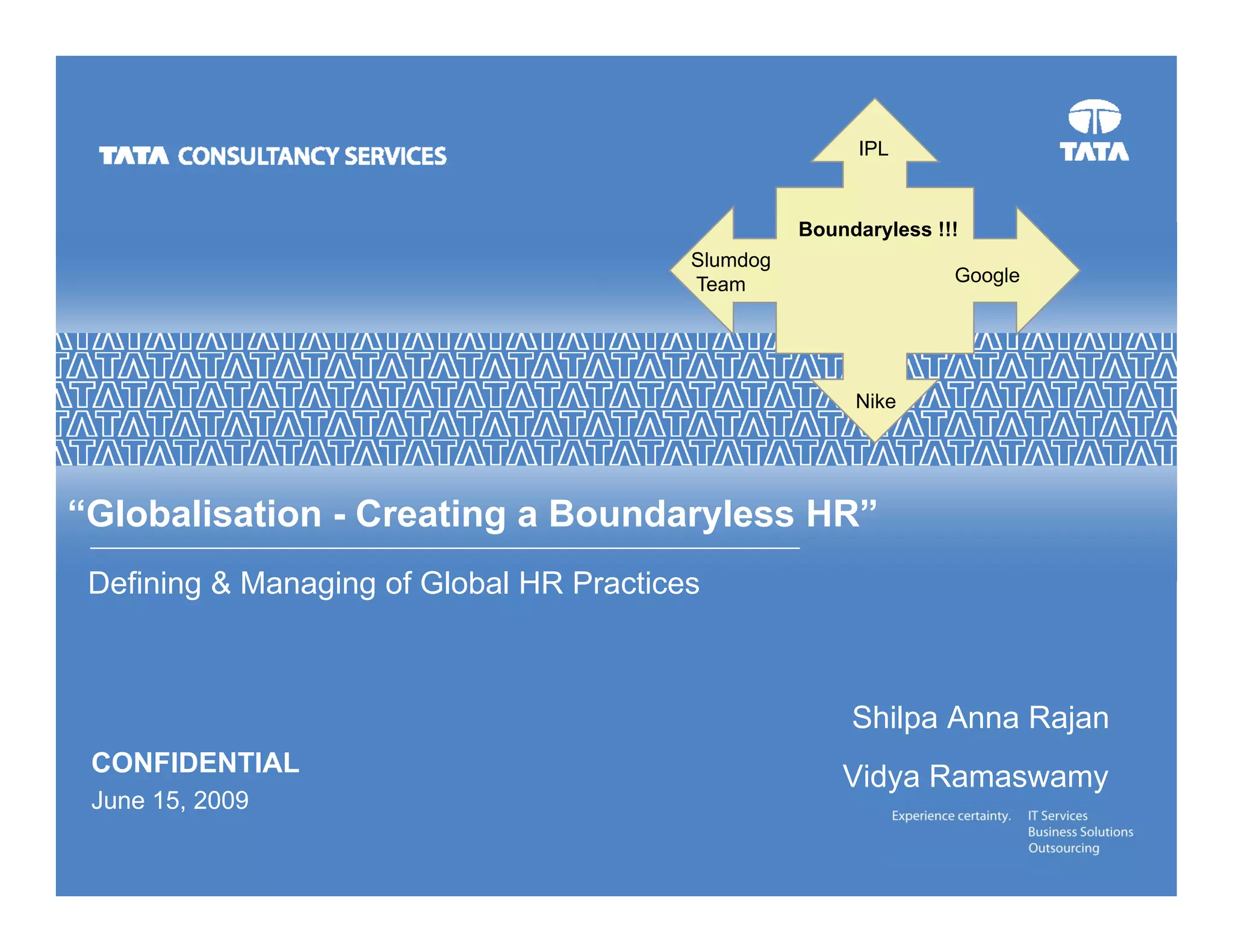 “Globalisation - Creating a Boundaryless HR” Defining & Managing of ...