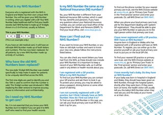 NHS Number Leaflet | PDF | Health Insurance | Insurance