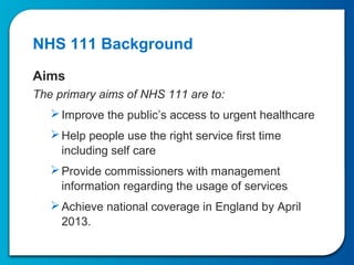 NHS 111 | PPT