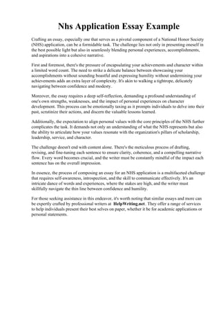 Nhs Application Essay Example. College Essay: Nhs application essay ...