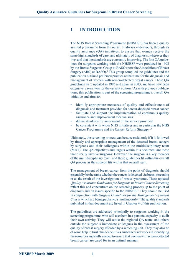 NHSBSP Quality Assurance | PDF | Cancer | Diseases and Conditions