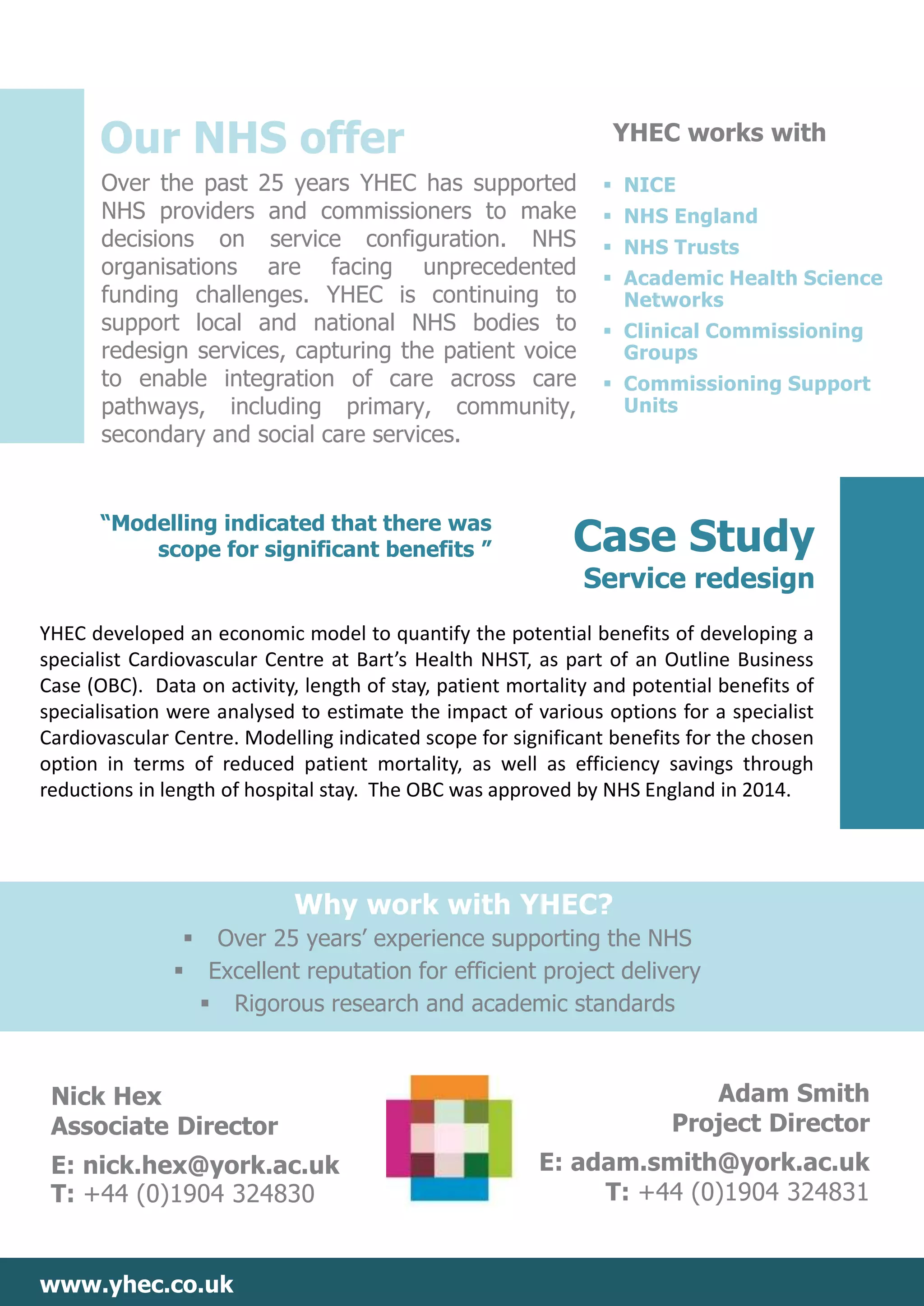 NHS consultancy and outcomes research from YHEC | PDF
