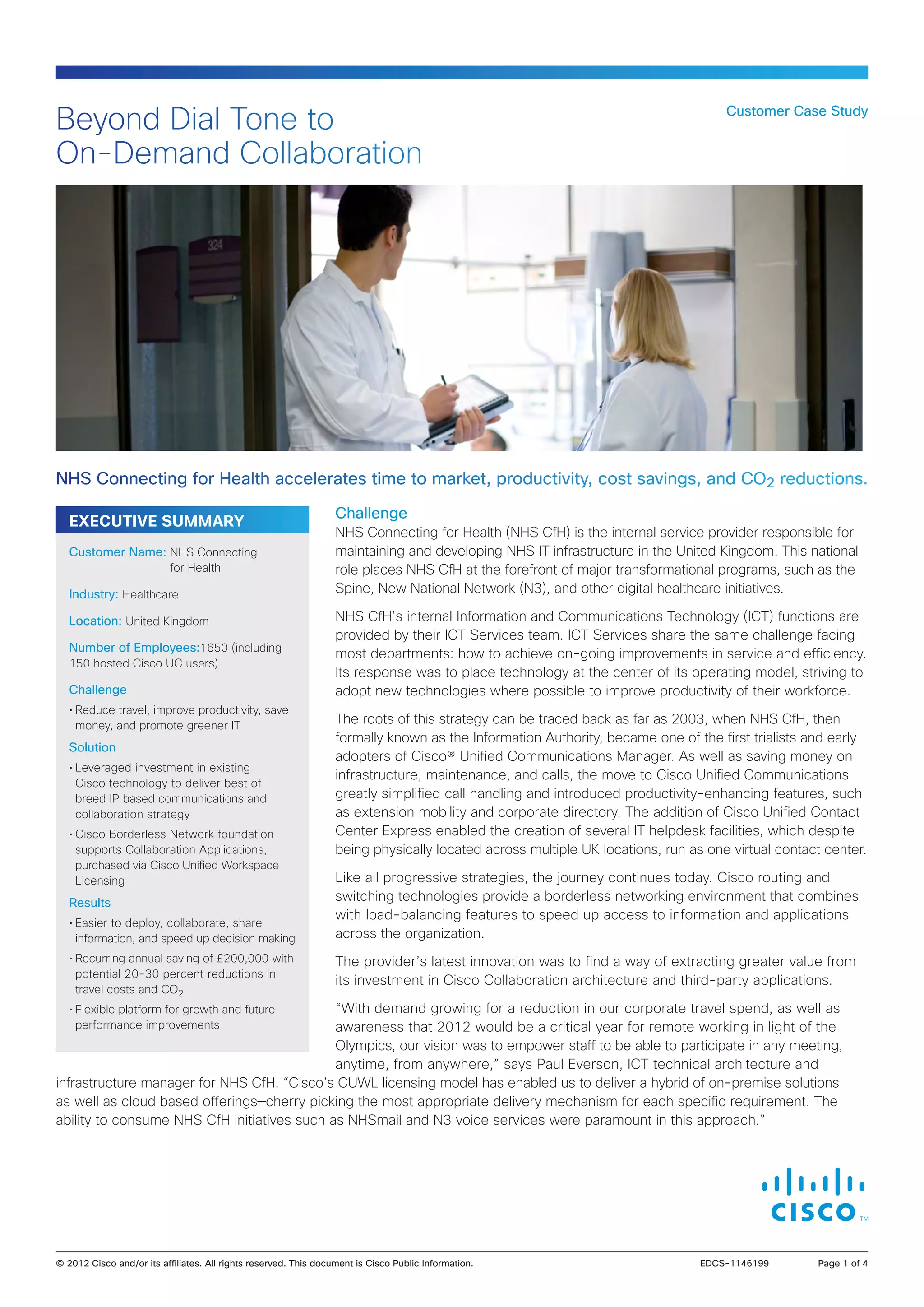 NHS Connecting for Health- Cisco | PDF