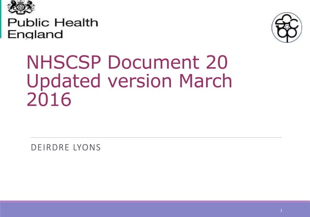 NHS CSP document 20 updated version – March 2016 | PPTX