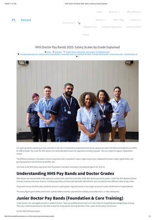NHS Doctor Pay Bands 2025: Salary Scales by Grade Explained | PDF