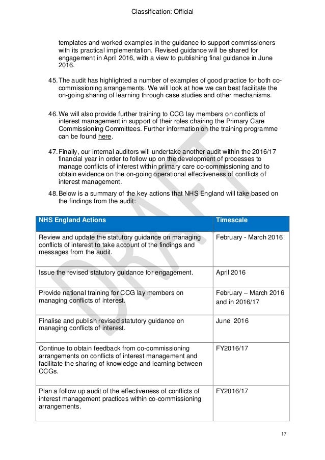 NHS England - Managing conflicts of interest