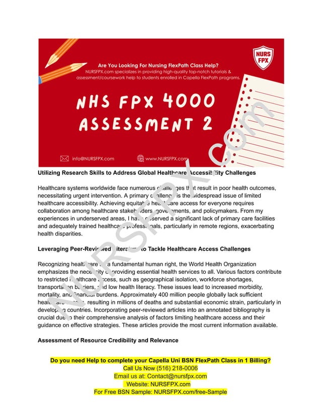 nhs fpx 4000 assessment 2 applying research skills.pdf | Healthcare ...