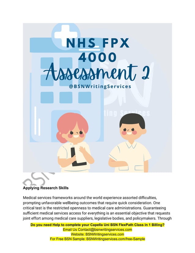NHS FPX 4000 assessment 2 applying research skills.docx