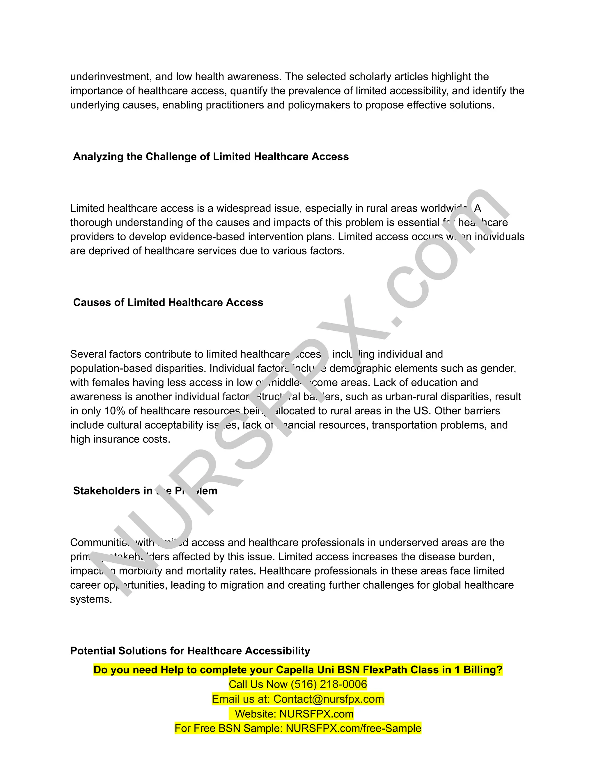 NHS FPX 4000 Assessment 4_ Analyzing a Current Health Care Problem or Issue.pdf