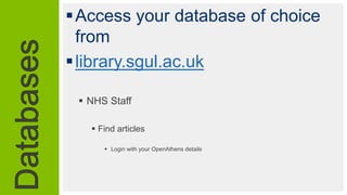 NHS Healthcare Databases- an introduction | PPTX