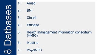 NHS Healthcare Databases- an introduction | PPTX