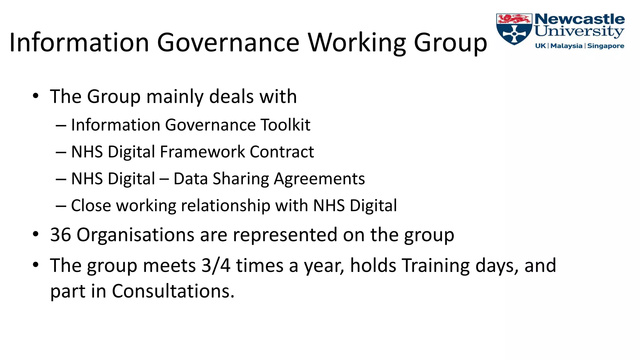 NHS-HE forum information governance working group | PPT