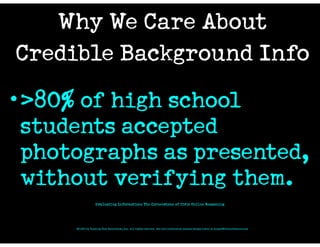 Doing Credible Background Research in a Fake News World | PDF