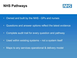 HSCIC: NHS Pathways - Intelligent Data Toolkit | PPTX