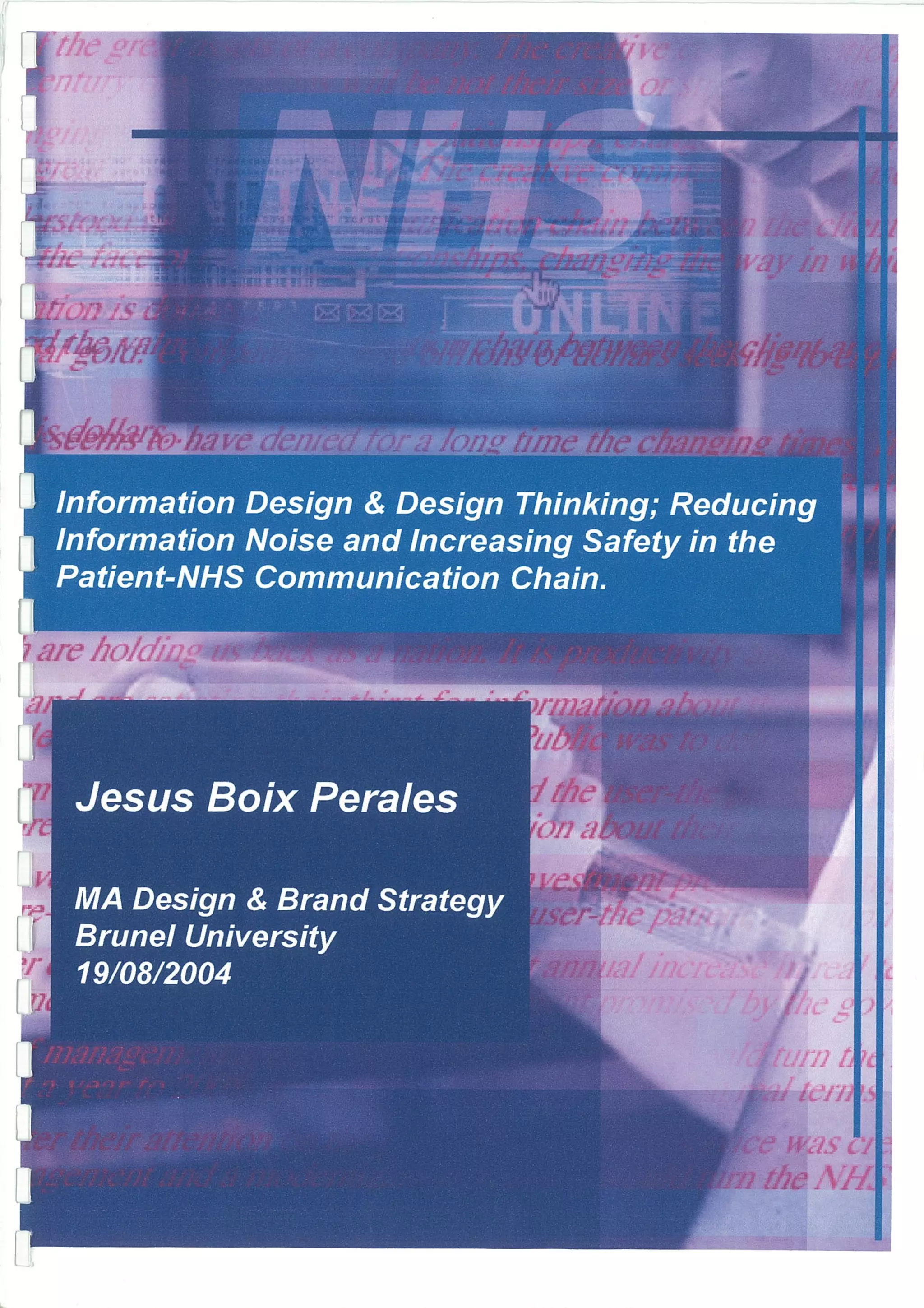 NHS PATIENT SAFETY - INFORMATION DESIGN | PDF