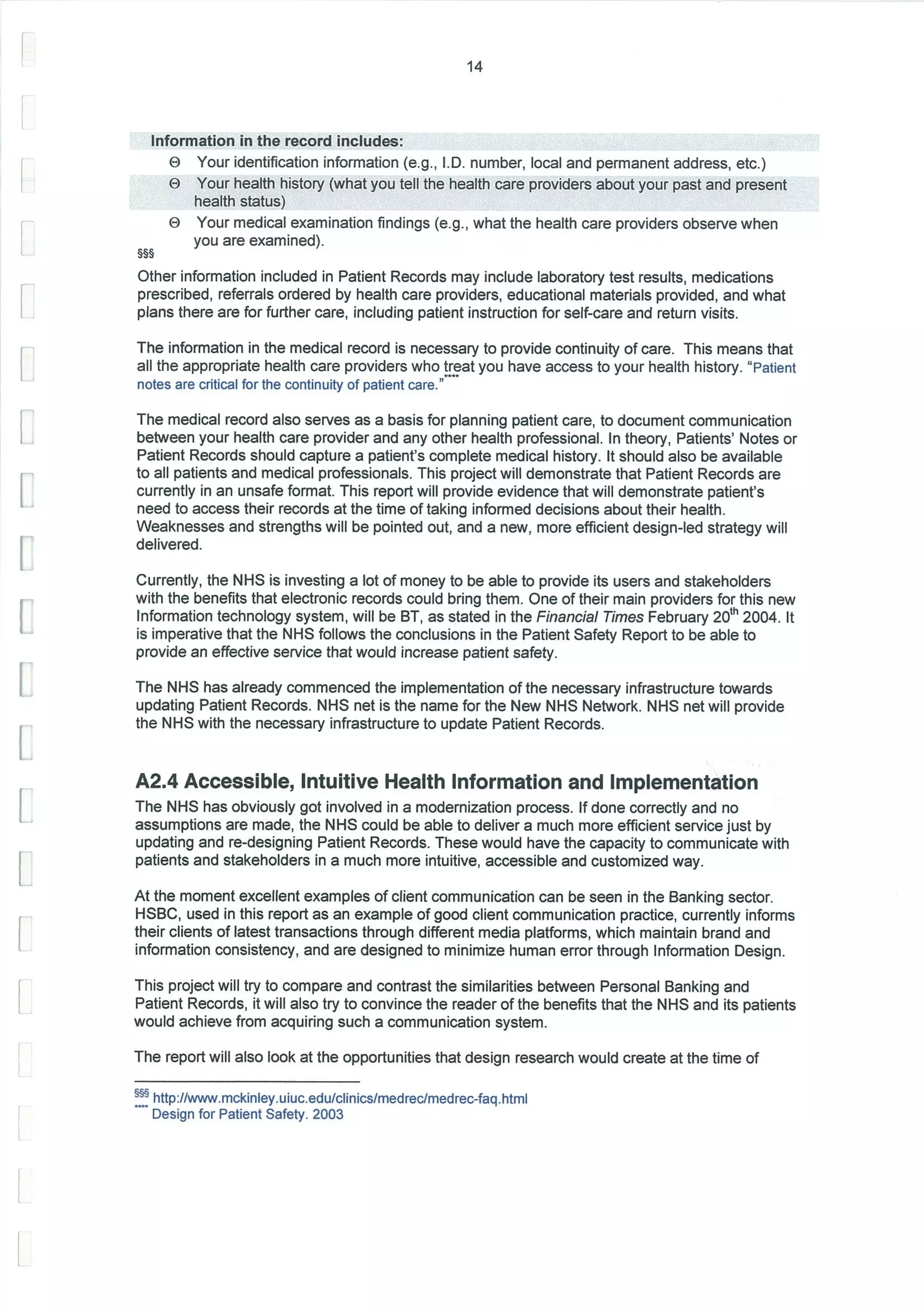 NHS PATIENT SAFETY - INFORMATION DESIGN | PDF