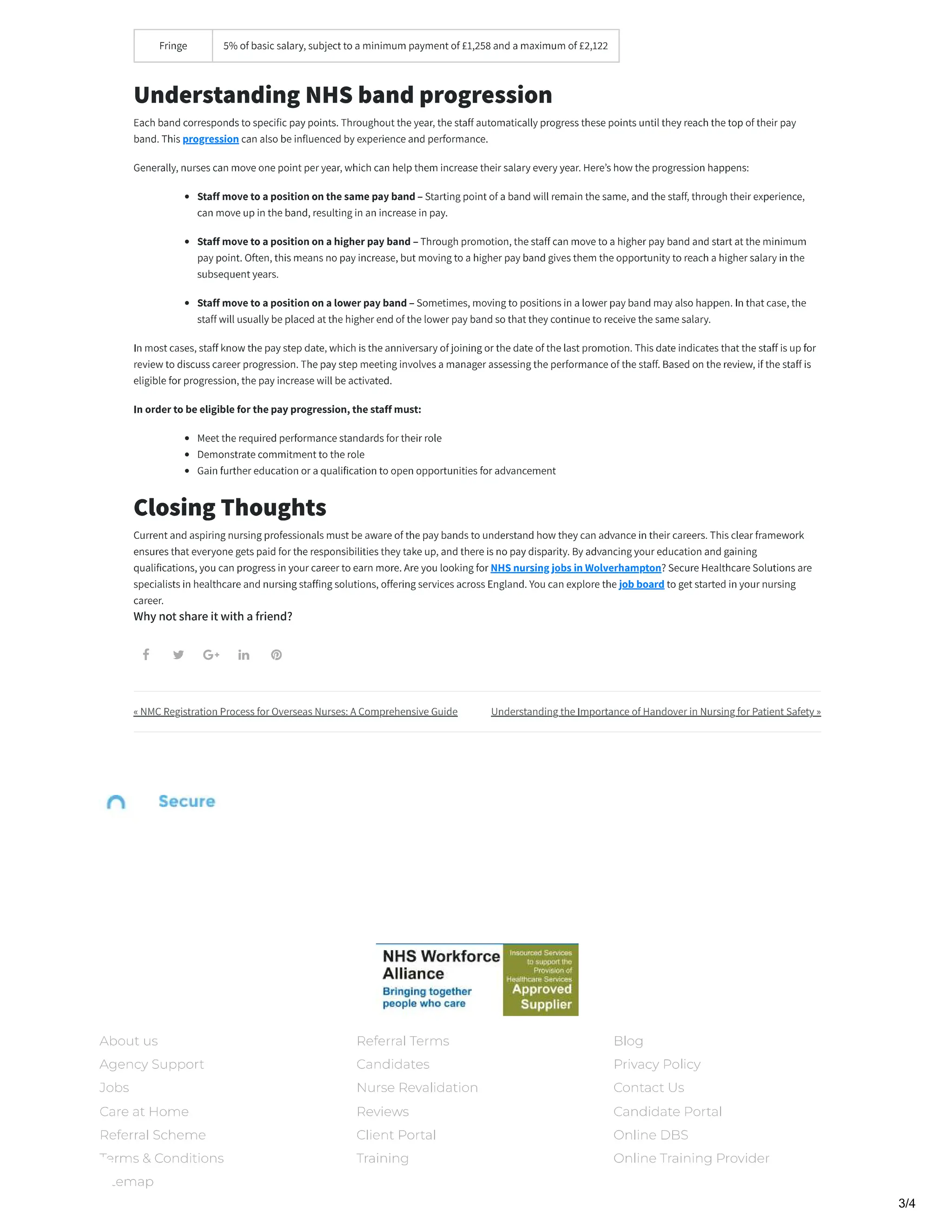 NHS Pay Bands - Comprehensive Guide on Pay and Progression for Nurses ...