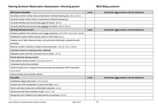 NHSP health screener diploma observation checklists March 2019 | PDF