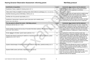 NHSP health screener diploma observation checklists worked example | PDF