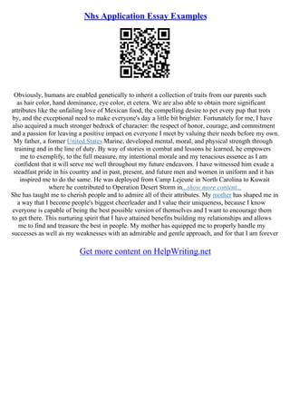 Nhs Sample Essays | PDF
