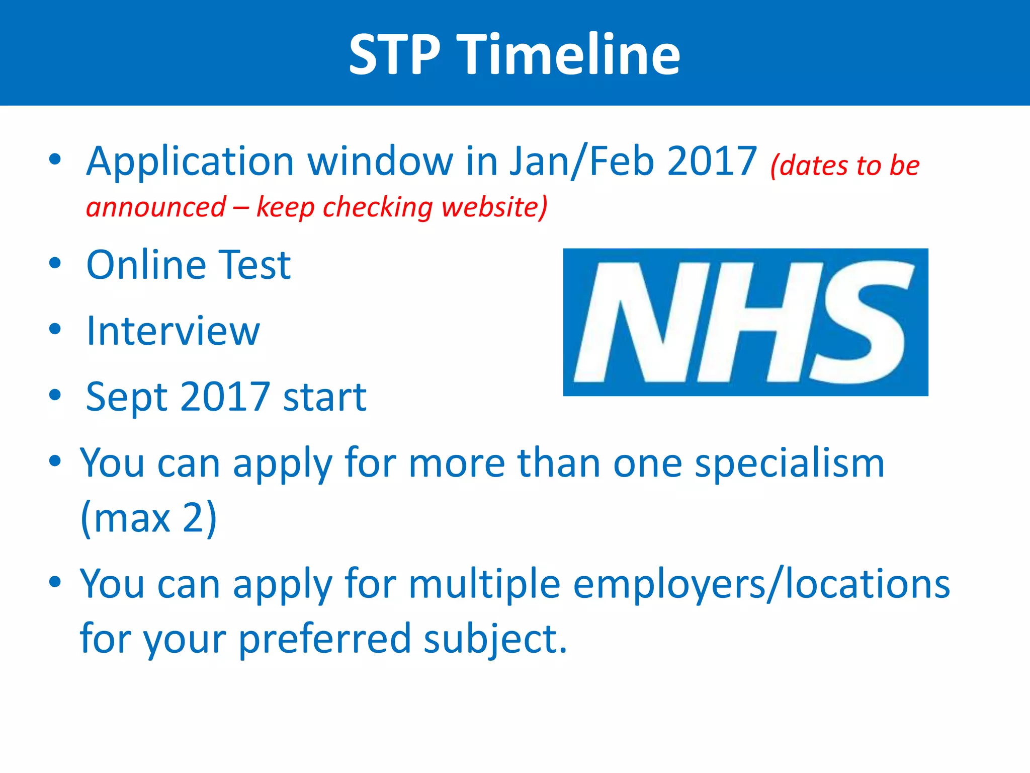 NHS STP Scientist Training Programme - Application Briefing | PPTX