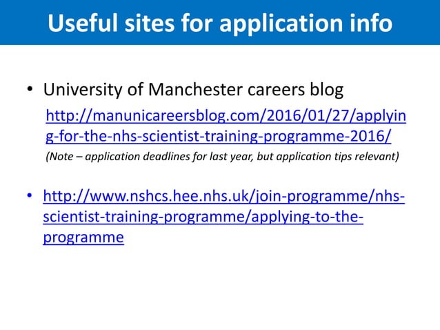 NHS STP Scientist Training Programme - Application Briefing | PPTX