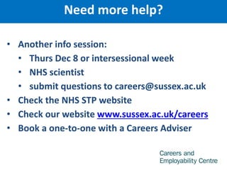 NHS STP Scientist Training Programme - Application Briefing | PPTX