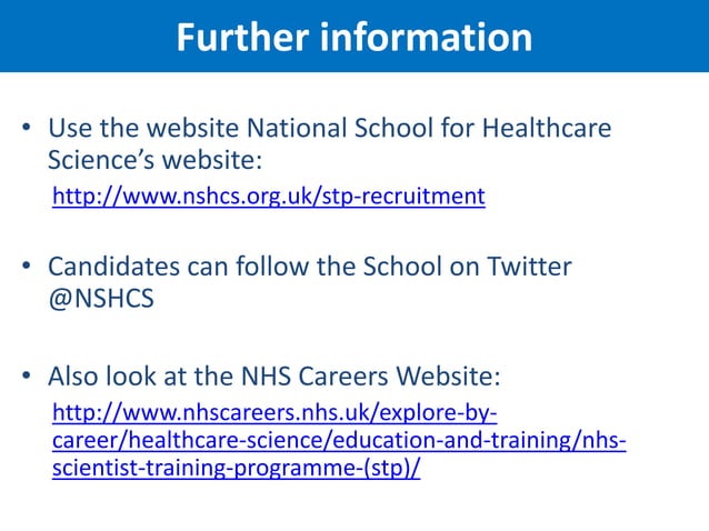 NHS STP Scientist Training Programme - Application Briefing | PPTX
