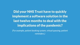 Modernising NHS Patient Flow with a Booking System | PPT
