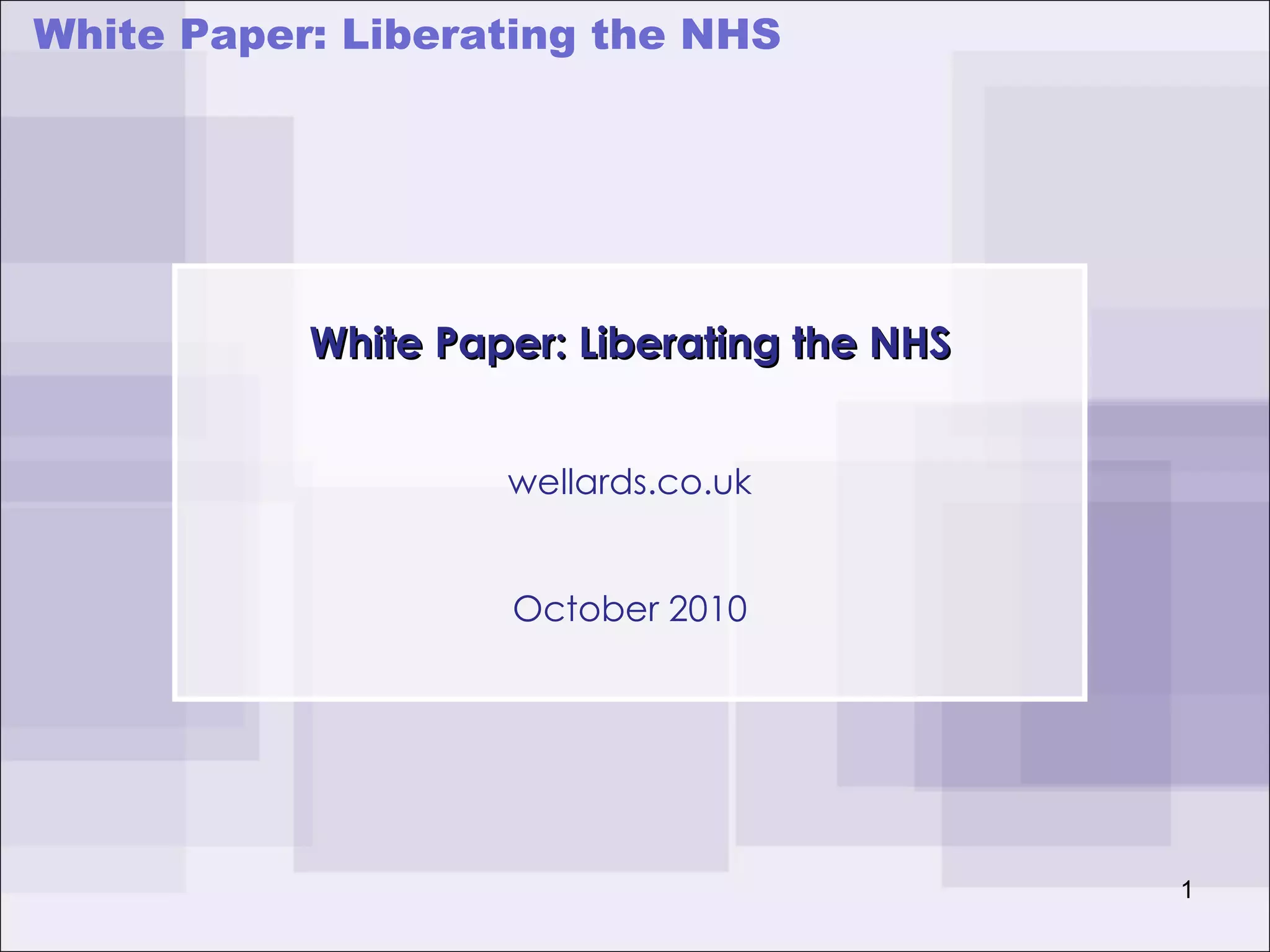 NHS White Paper | PPT