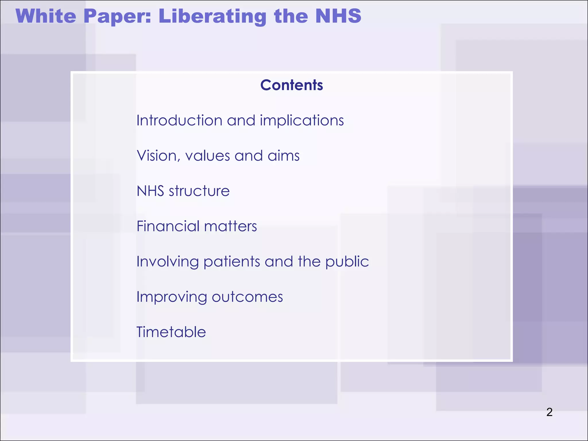NHS White Paper | PPT