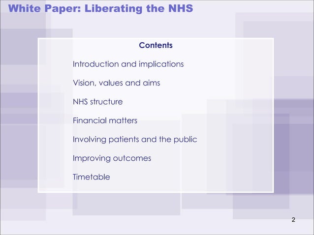 NHS White Paper | PPT