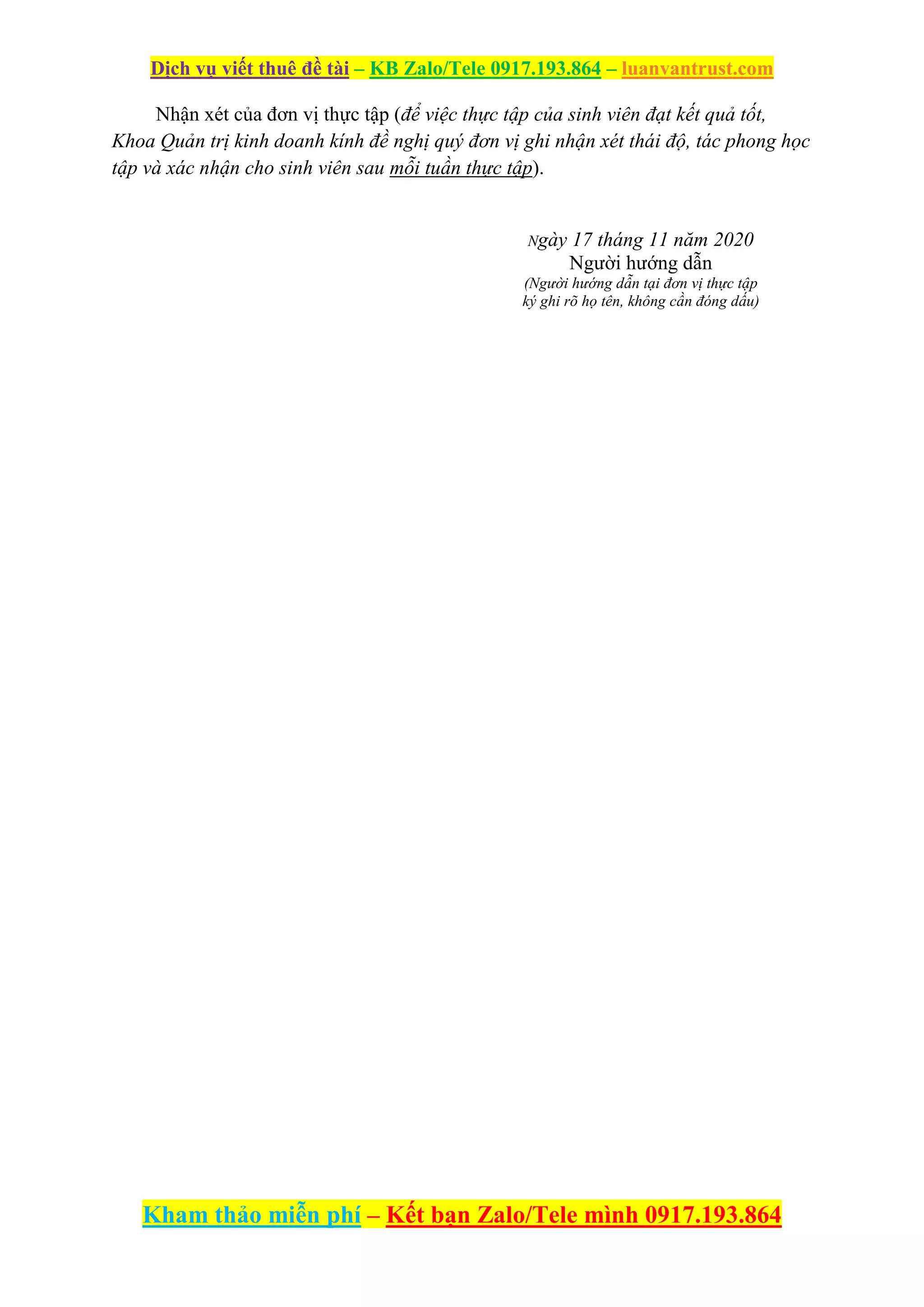 Nhật ký thực tập doanh nghiệp Khoa quản trị kinh doanh Trường đại học Công nghiệp.docx
