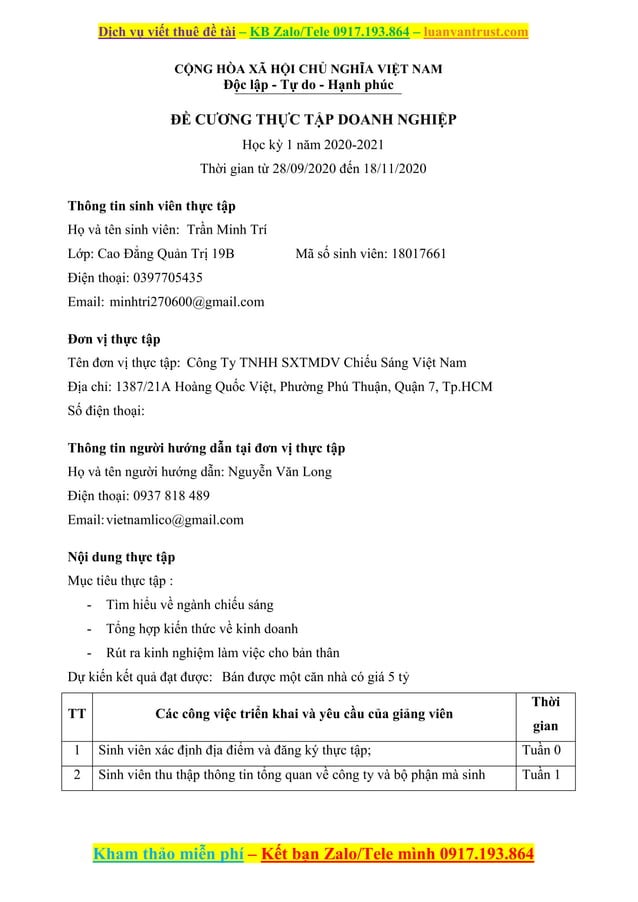 Nhật ký thực tập doanh nghiệp Khoa quản trị kinh doanh Trường đại học Công nghiệp.docx