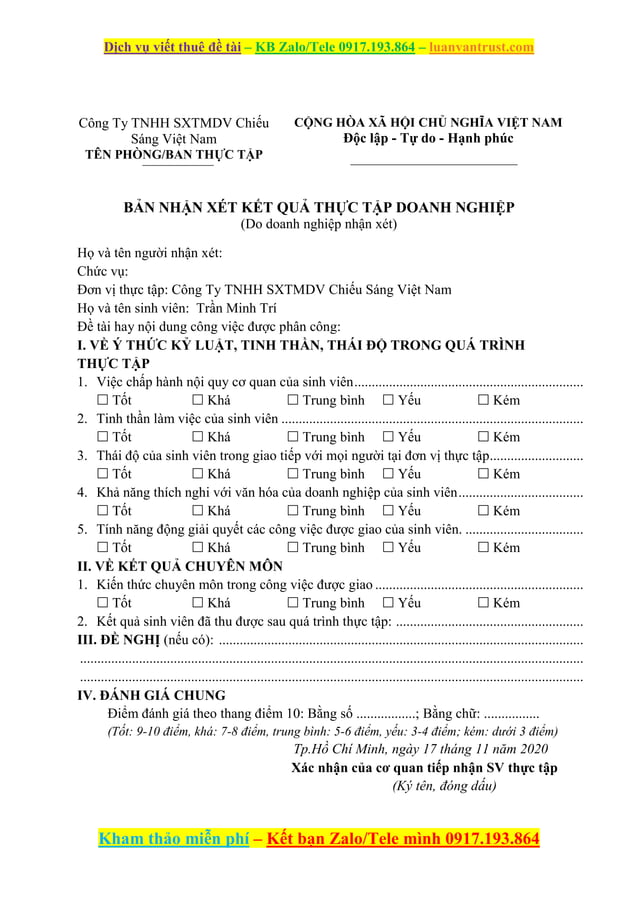 Nhật ký thực tập doanh nghiệp Khoa quản trị kinh doanh Trường đại học Công nghiệp.docx