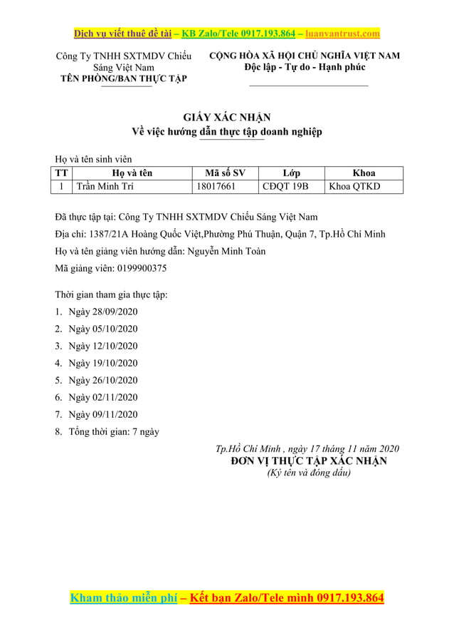 Nhật ký thực tập doanh nghiệp Khoa quản trị kinh doanh Trường đại học Công nghiệp.docx