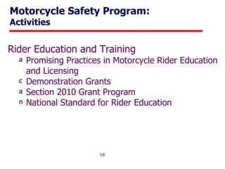 Nhtsa Motorcycle Safety Program | PPT