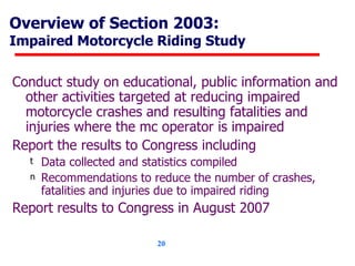 Nhtsa Motorcycle Safety Program | PPT
