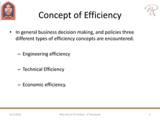 Concept of Efficiency- Engineering Economics | PPTX