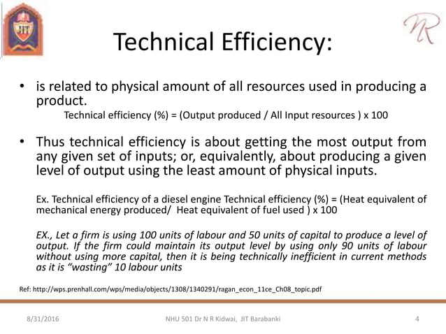 Concept of Efficiency- Engineering Economics | PPTX