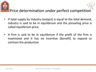 Price determinants of various market structures | PPTX