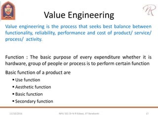 Management Aspects, project management value engineering | PPTX