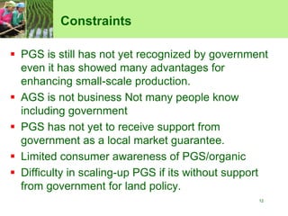 Participatory Guarantee System (PGS) An Approach for Organic Quality ...